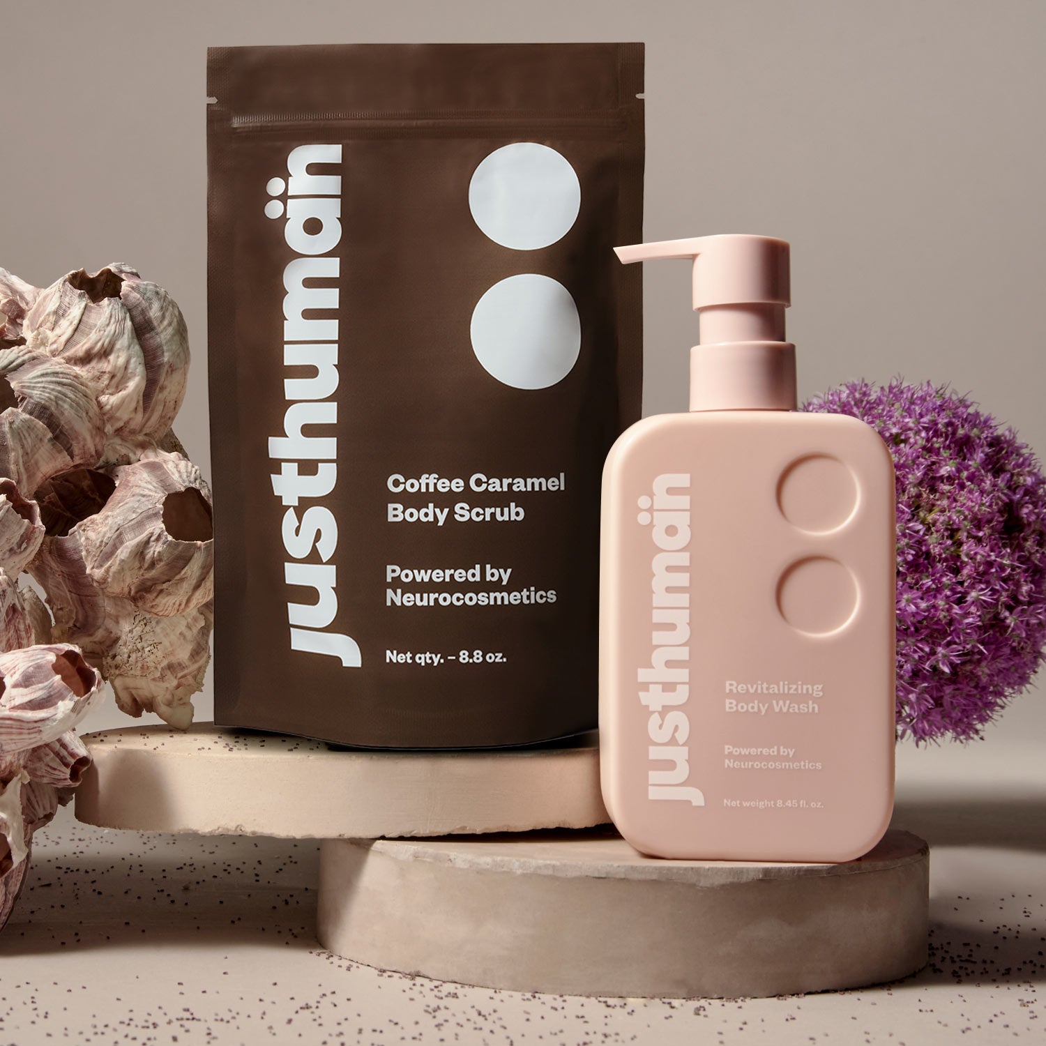 Coffee Caramel Body Scrub & Revitalising Bodywash – Justhuman